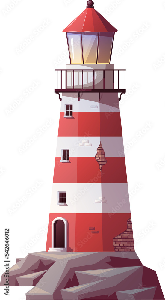 lighthouse on transparent background Stock Illustration | Adobe Stock