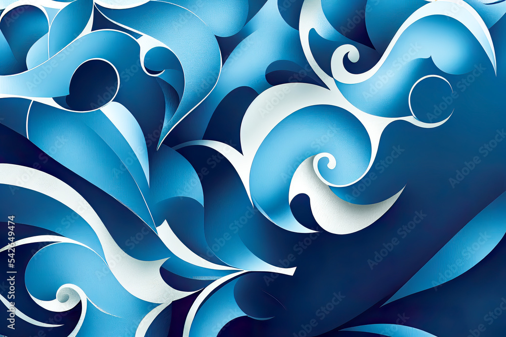 Abstract blue floral art as wallpaper background design Stock ...