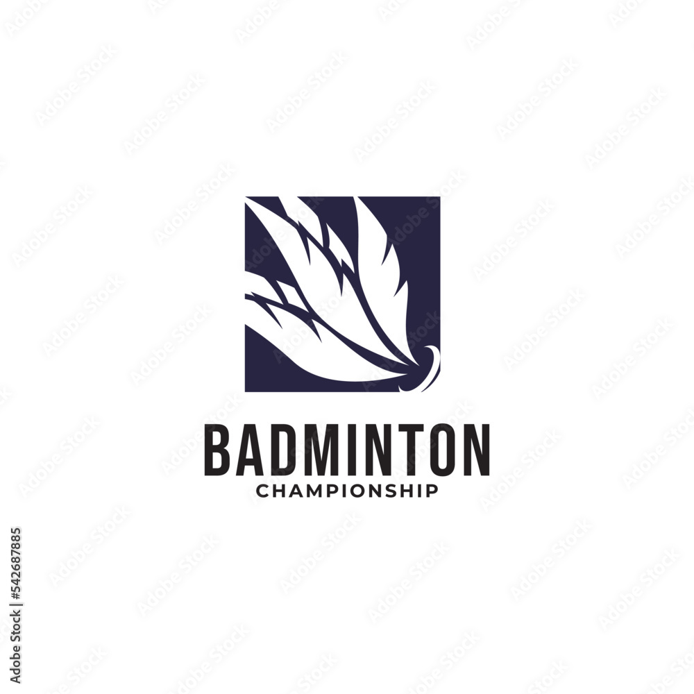 Shuttlecock Icon design with Abstract Swoosh. You can use Sport logo ...