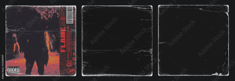 Realistic distressed edge paper texture overlay for album cover art ...