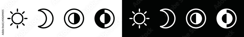 Stock-Vektorgrafik „Dark and bright mode button icon vector collection ...