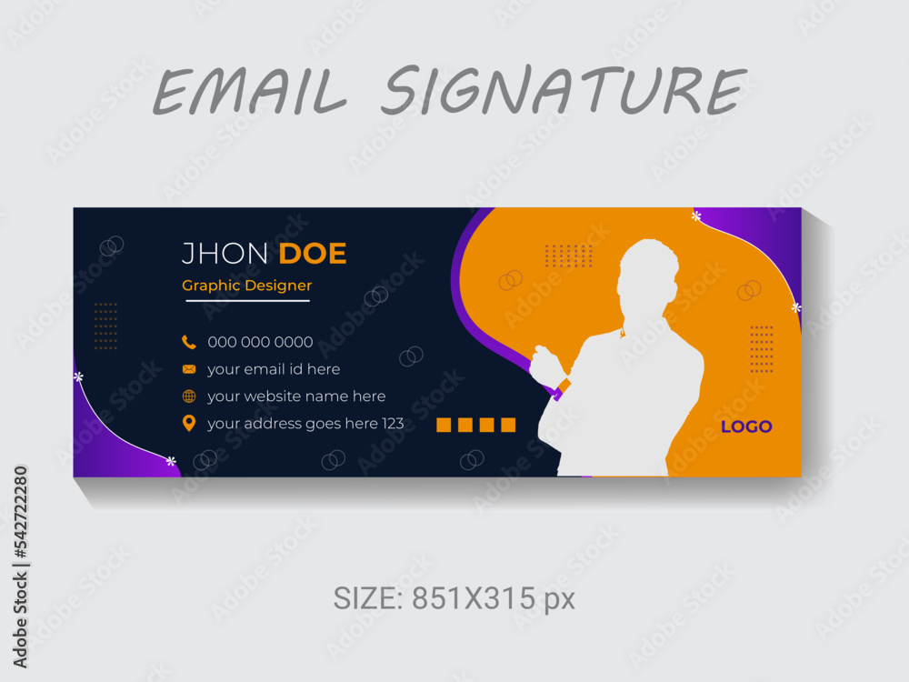 Business Email signature vector banner template, social media signature ...