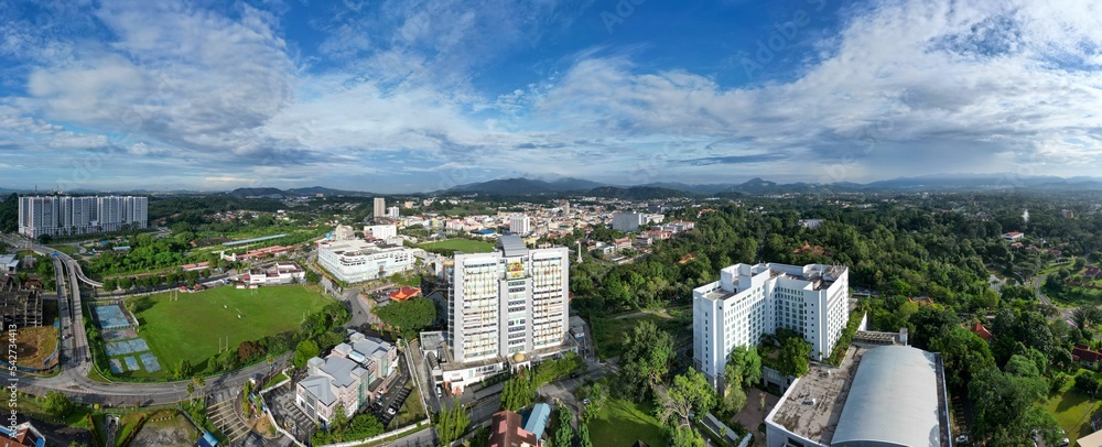 Aerial view of Seremban town, the capital city of Negeri Sembilan ...