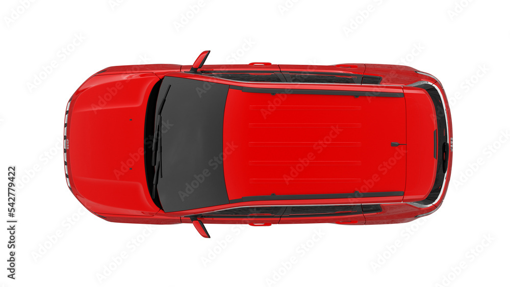 red JEEP COMPASS, top view, 3d rendering of PNG transparent car Stock ...