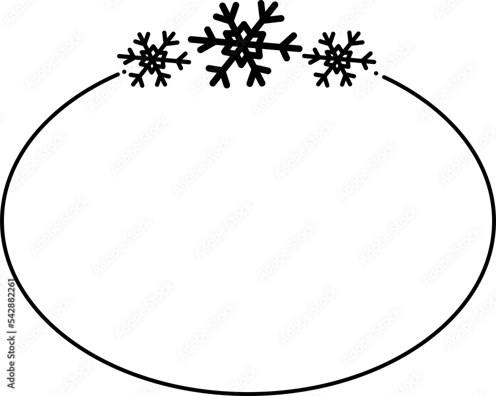 Snowflakes oval frame on transparent background. Png. Stock ...