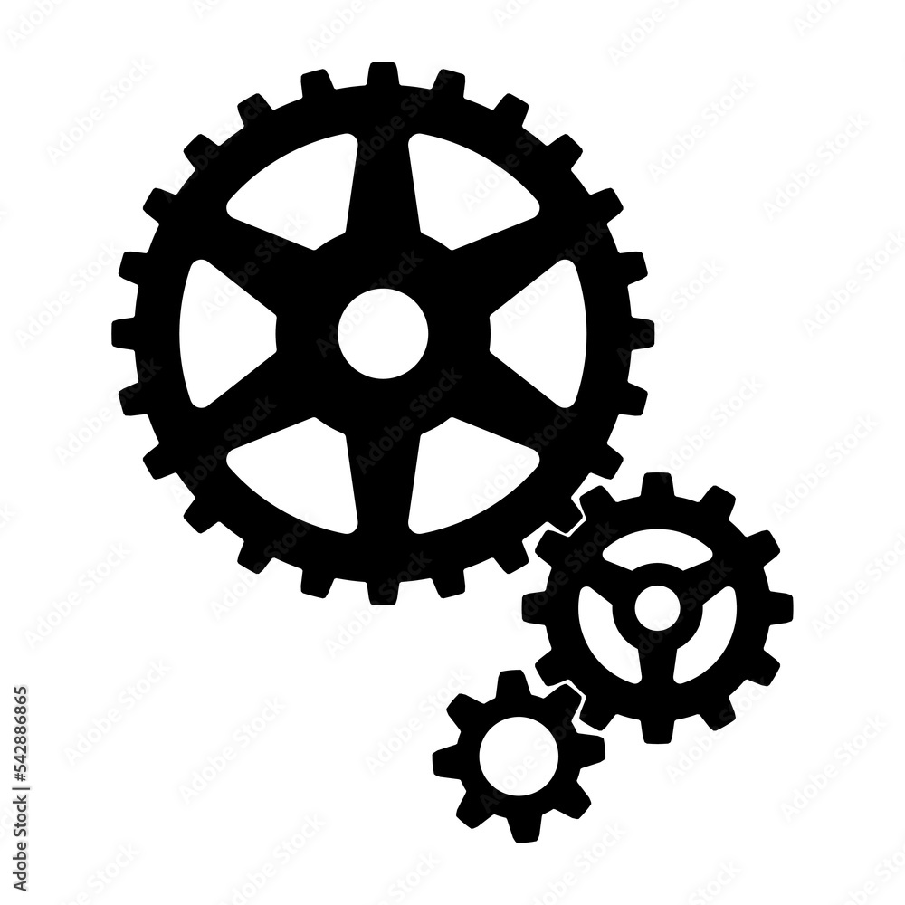 3 sizes of mechanical cogwheels, small 8 teeth, medium 12 teeth and ...