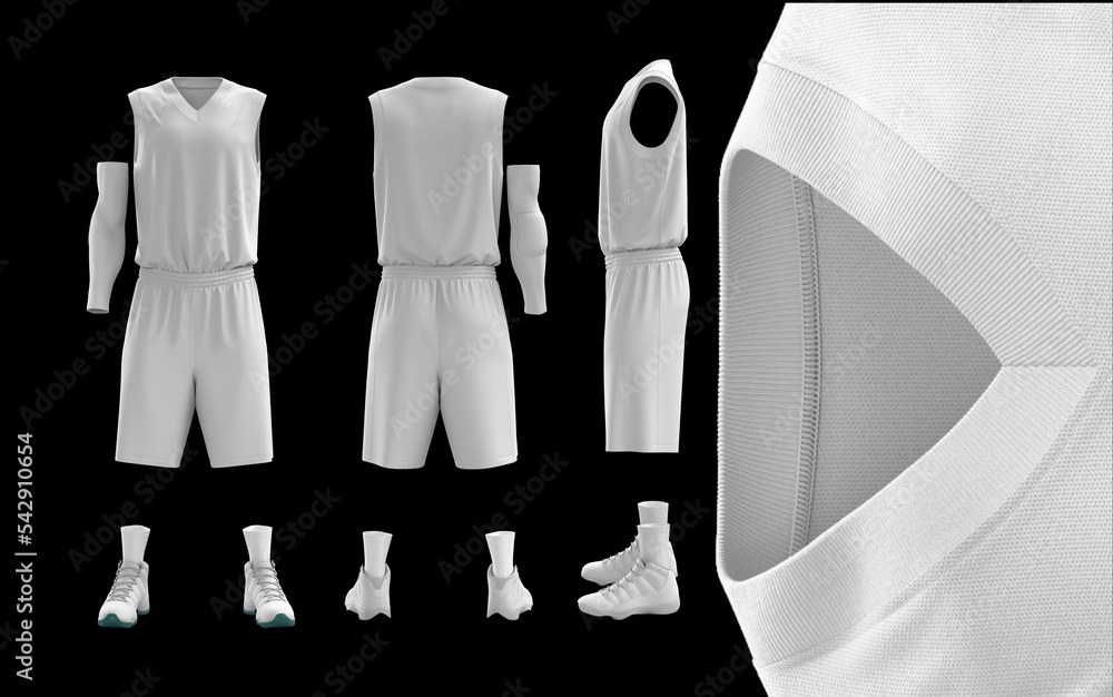 basketball jersey mockup on white and black background Stock ...