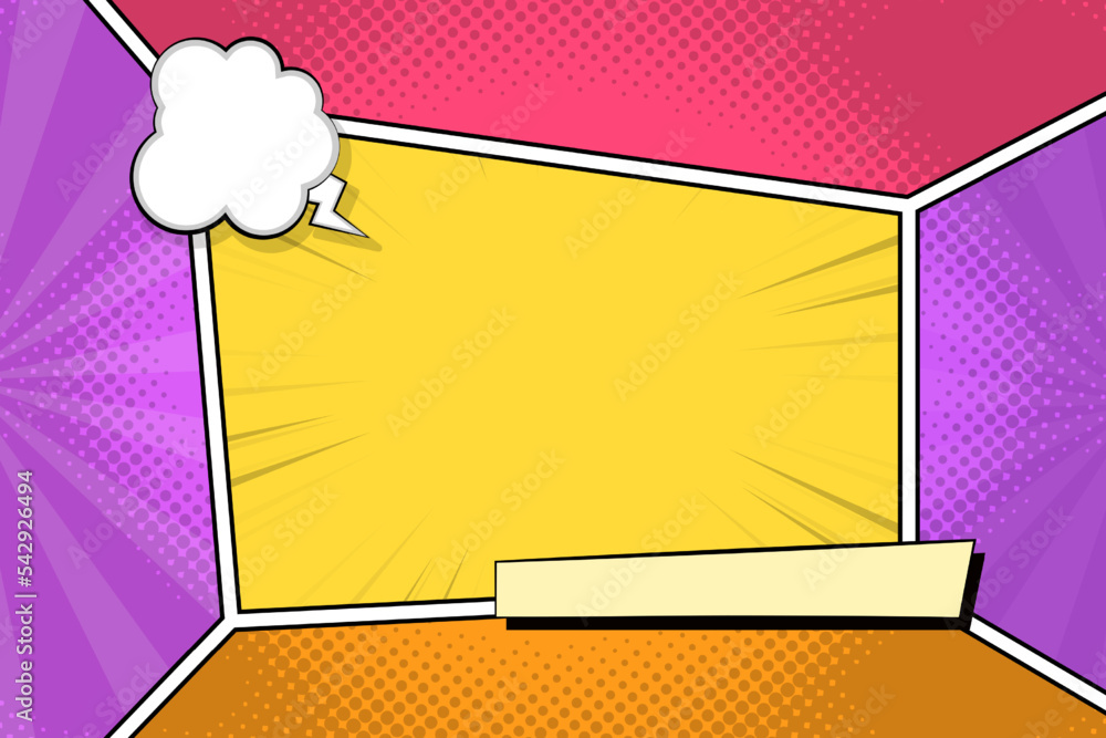 Empty comic frame background template Stock Vector | Adobe Stock