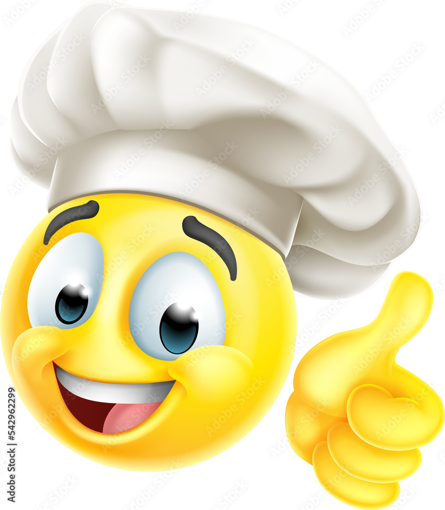 Chef Emoticon Cook Cartoon Face Stock Illustration | Adobe Stock