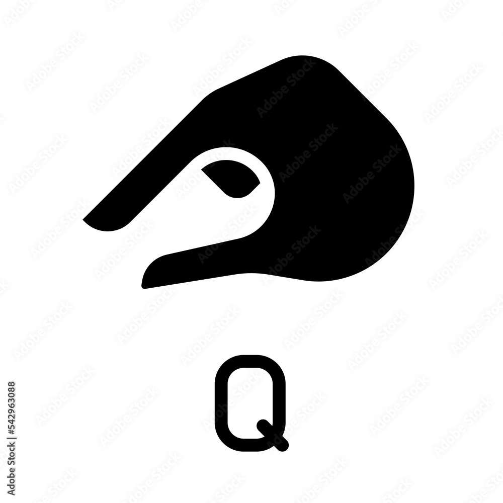 Sing for letter Q in ASL black glyph icon. System of nonverbal ...