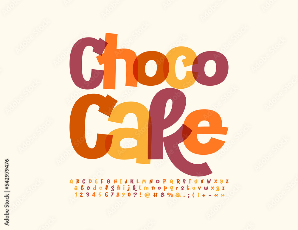 Vector creative logo Choco Cake. Watercolor modern Font. Bright ...