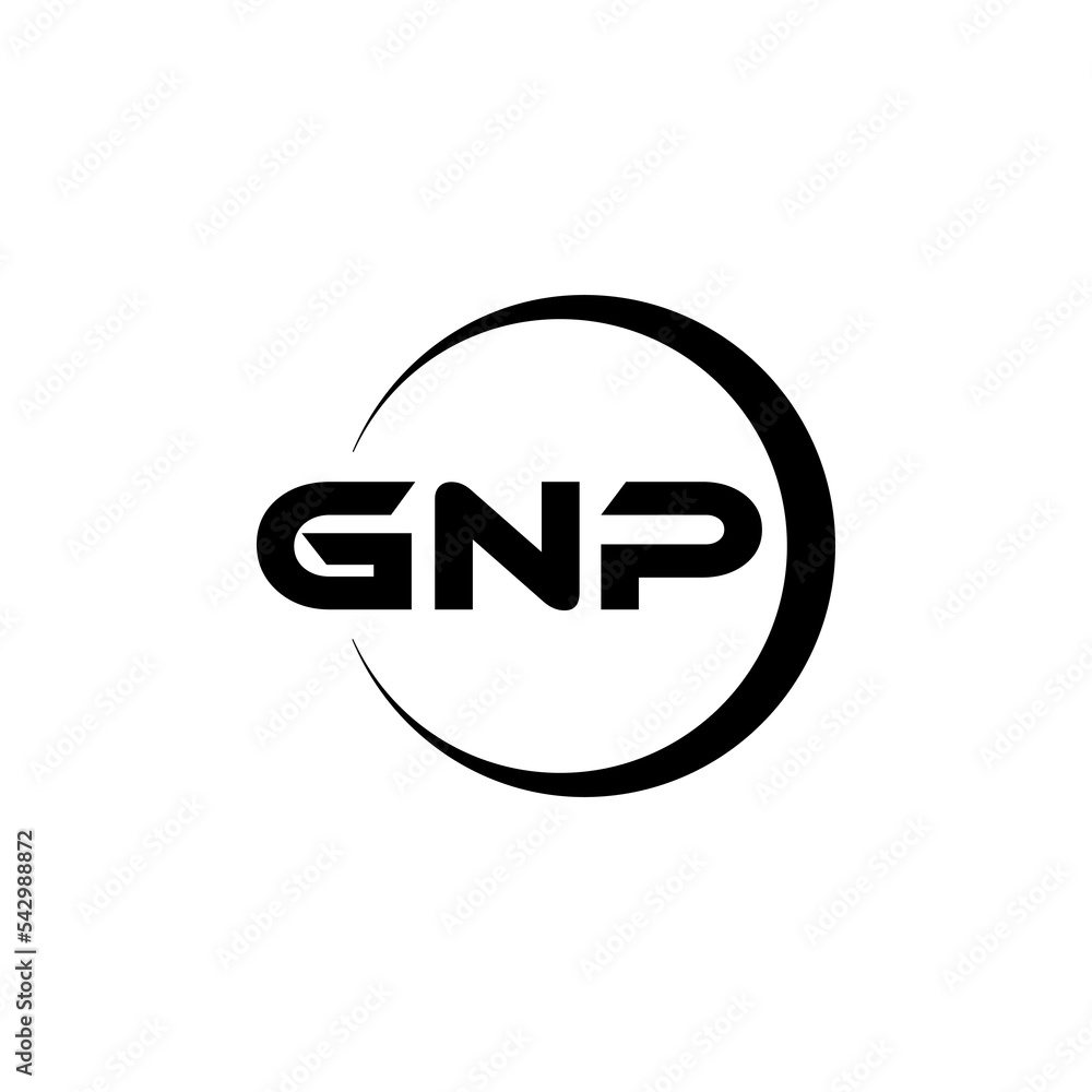 GNP letter logo design with white background in illustrator, vector ...