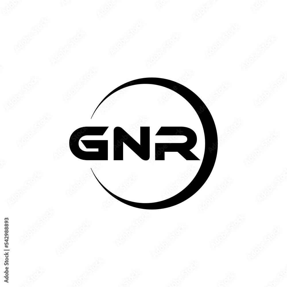 GNR letter logo design with white background in illustrator, vector ...