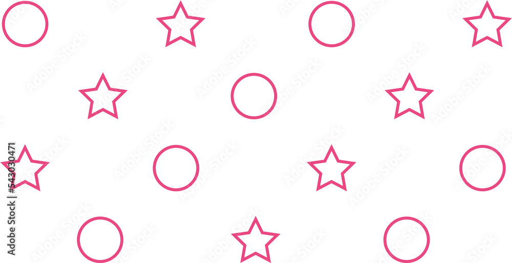 Squid Game pattern. Pink and white circle, triangle, star and umbrella ...