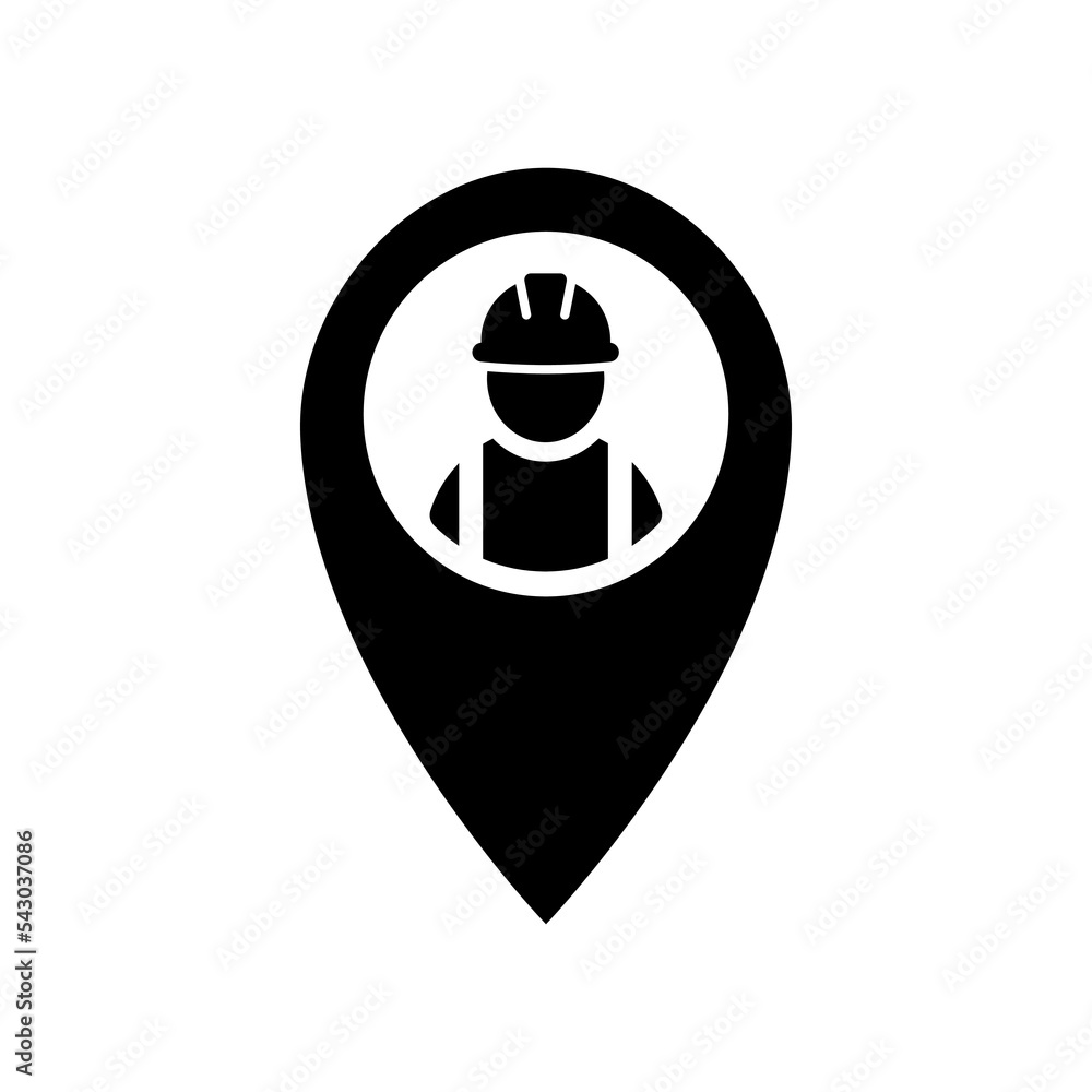 Location icon. Pointer symbol. Pin sign Isolated on white background ...