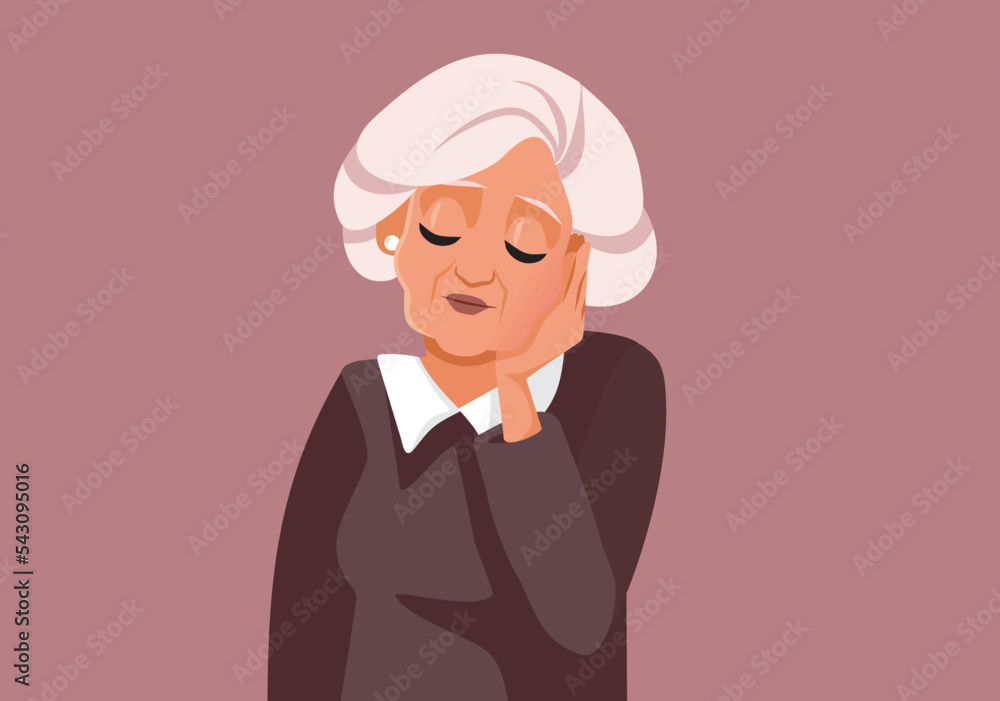 Elderly Woman Suffering a Toothache Vector Cartoon Illustration ...