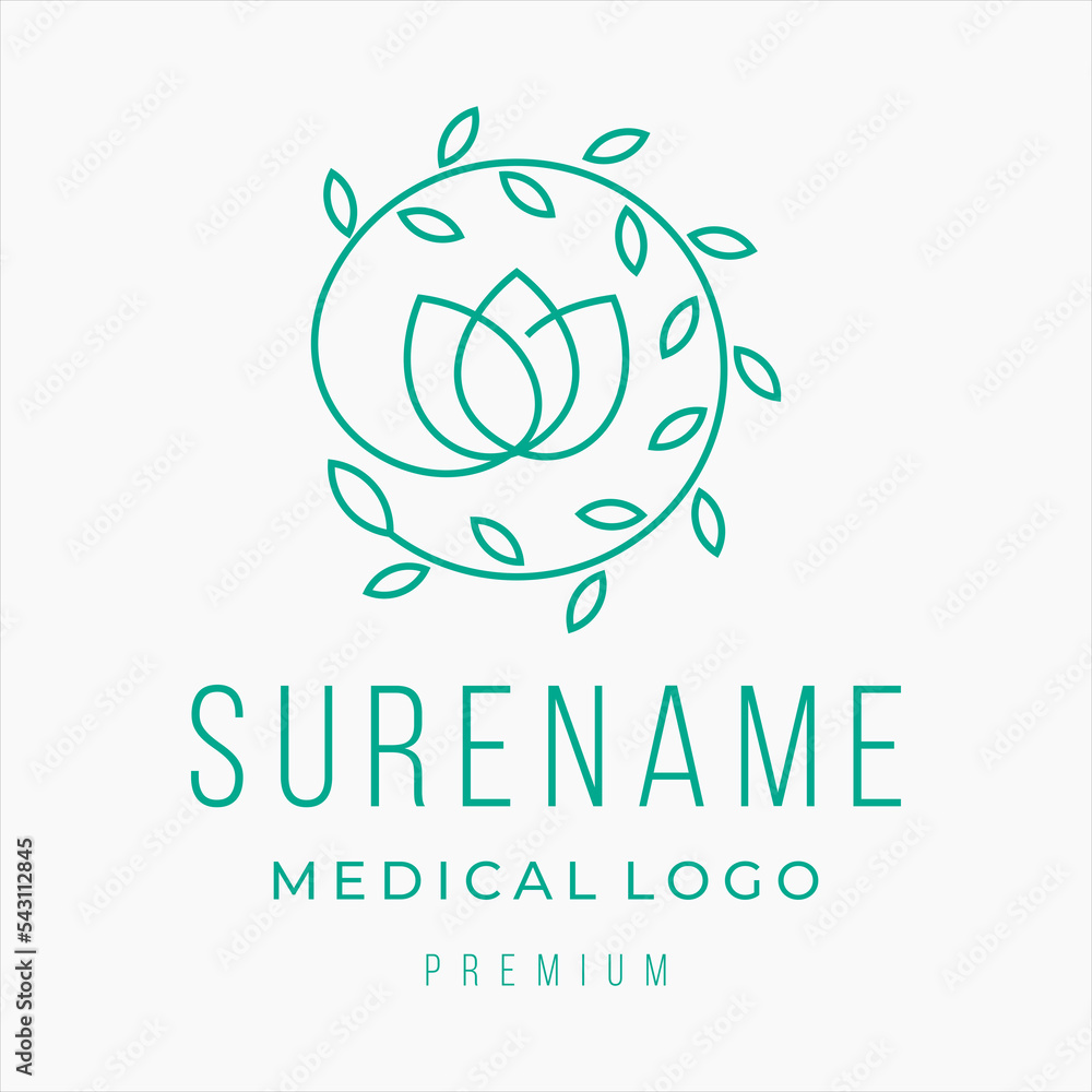 nature spa medical healthcare logo design and healthy lotus flower ...