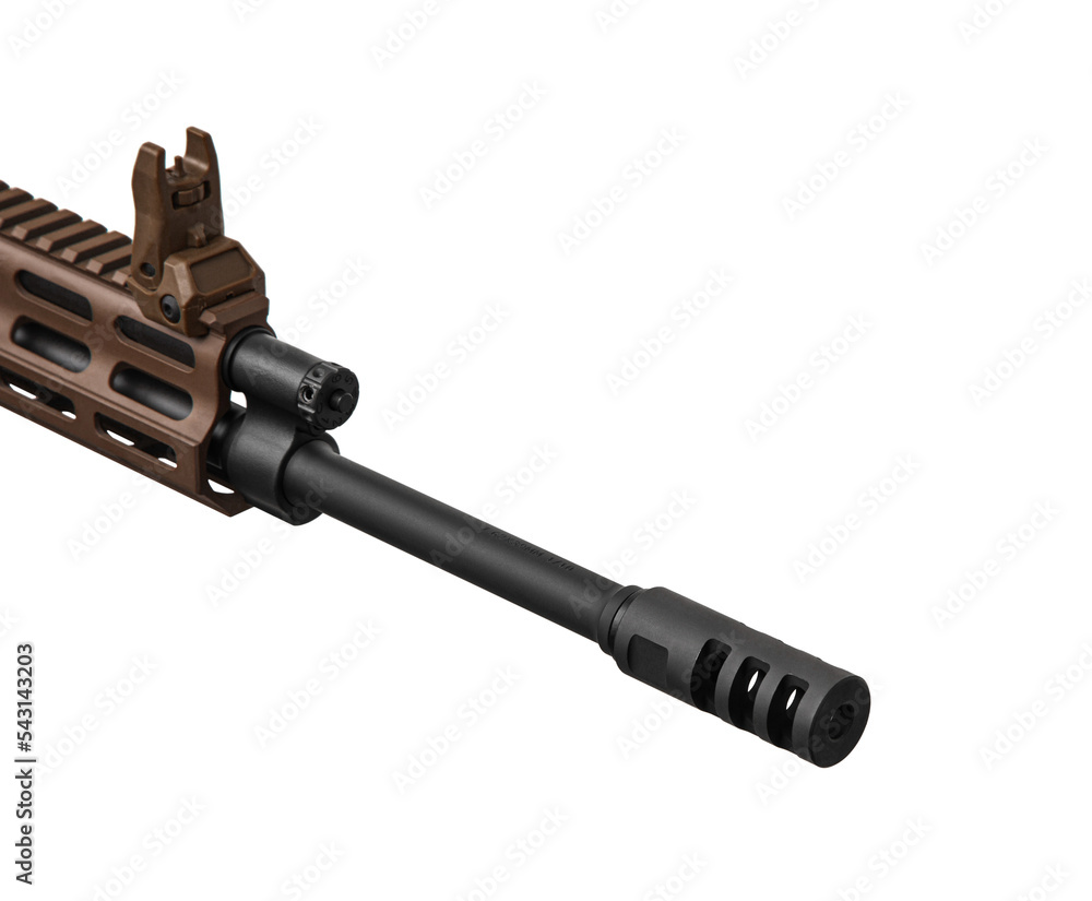 Modern brown automatic rifle. Weapons for police, special forces and ...