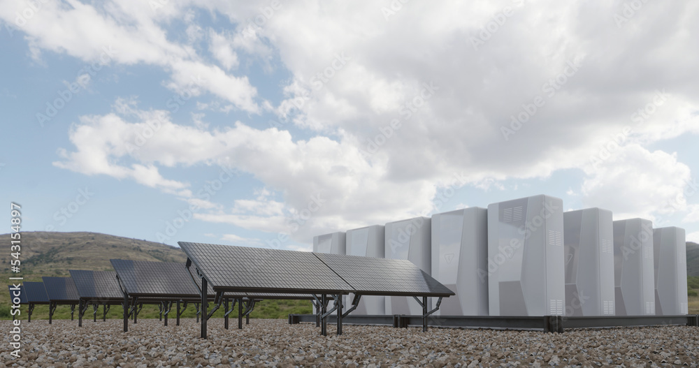 Foto de Stock Concept energetic technology. Dawn of new renewable ...