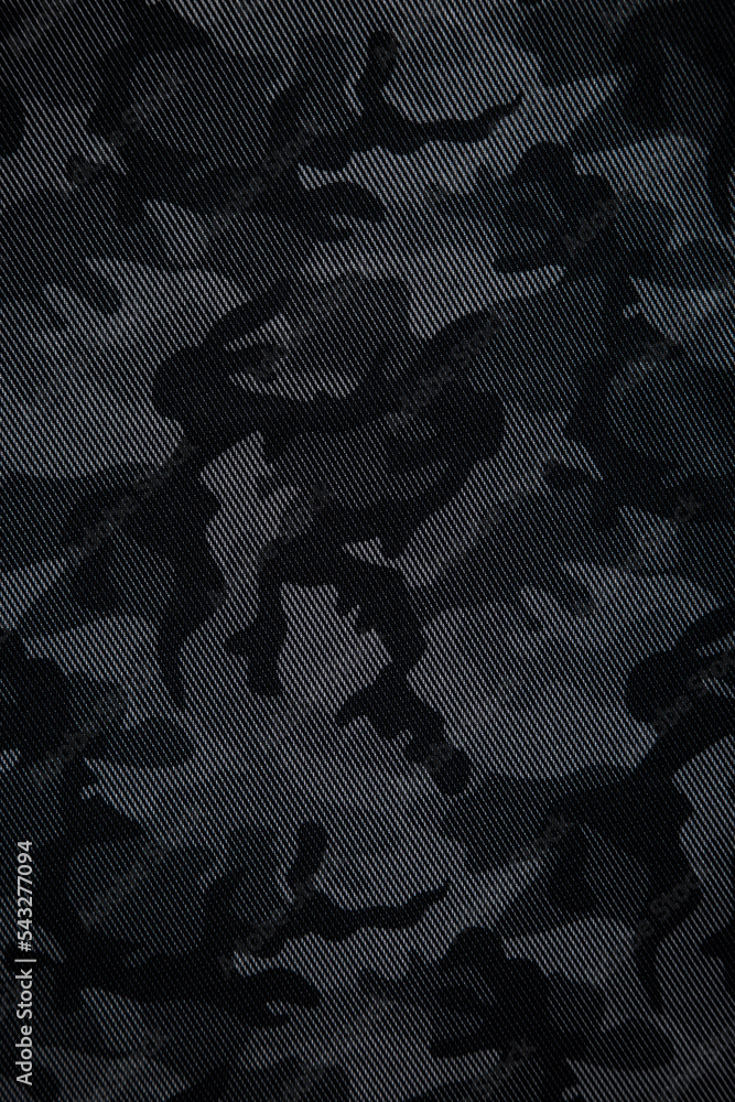 Camouflage pattern. Trendy dark gray camouflage fabric. Military ...