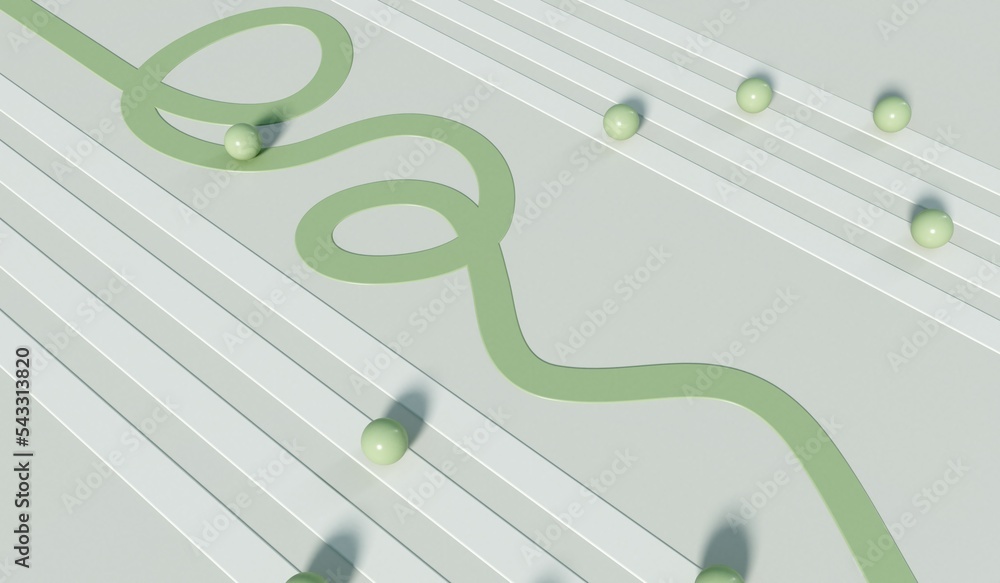 Straight line verses winding route. Path to success. Business strategic ...