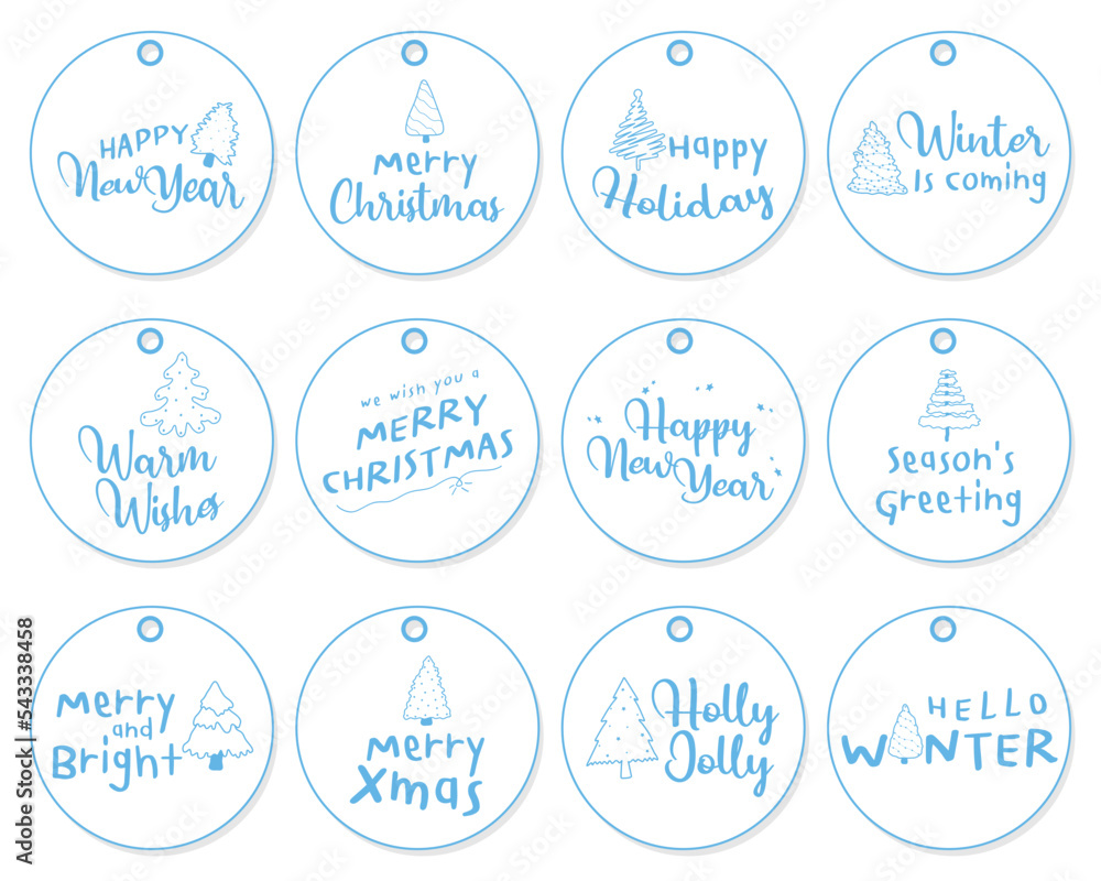 Merry Christmas printable gift tags. Stock Vector | Adobe Stock