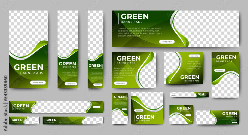 Nature banners design web template Set, Horizontal header web banner ...