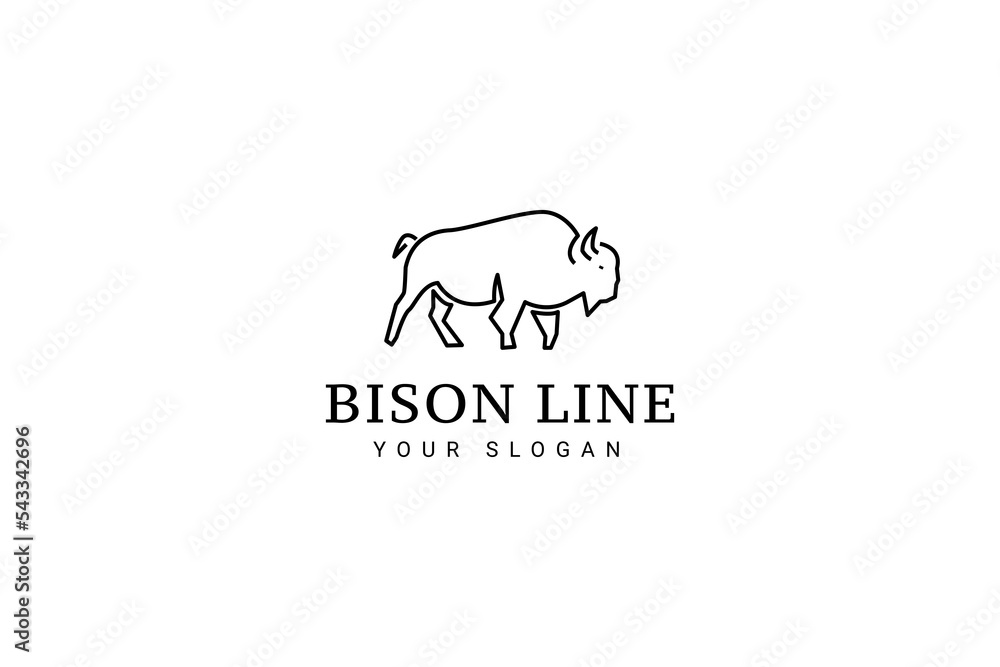 Bison Bull Buffalo Angus Silhouette Steak Vintage Retro Logo Design ...