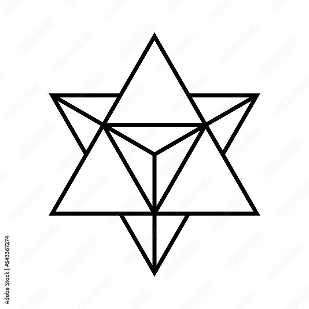 Merkaba symbol. Sacred geometry shape. Star tetrahedron. 3D object that ...