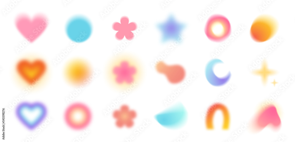 Abstract blurred gradient shapes, blurry flower or heart aura aesthetic ...