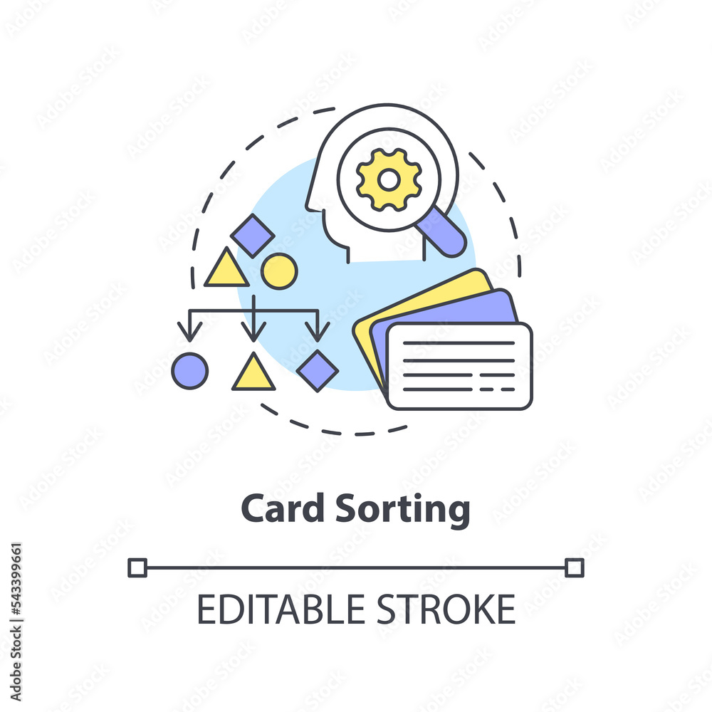 Card sorting concept icon. UX research. Mental model in user experience ...