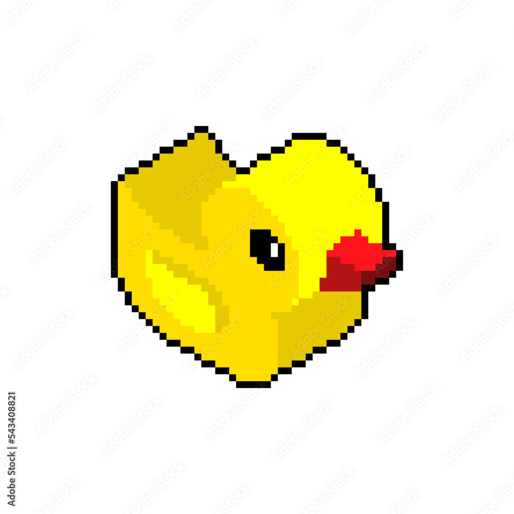 Rubber duck pixel art. 8 bit pixelated Vector illustration Stock Vector | Adobe Stock