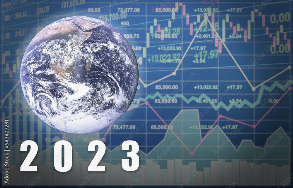 Global business forecast in 2023 show successful economy index symbol ...