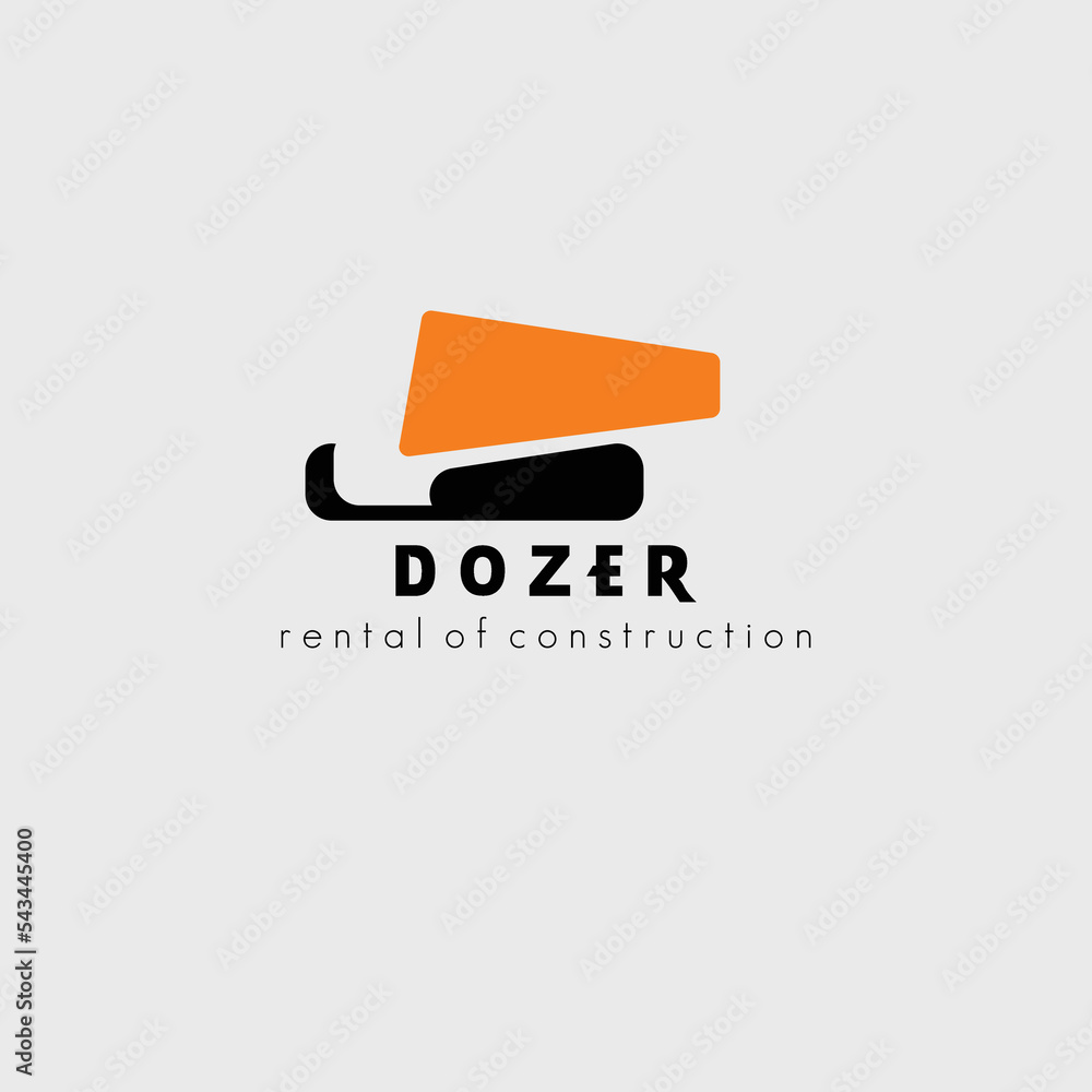 dozer logo vector construction illustration for label brand company etc ...