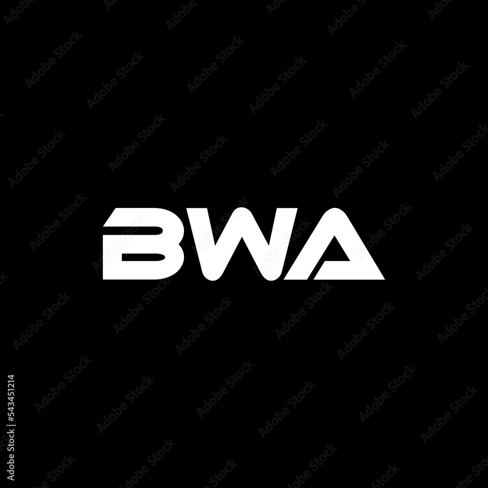 BWA letter logo design with black background in illustrator, vector ...