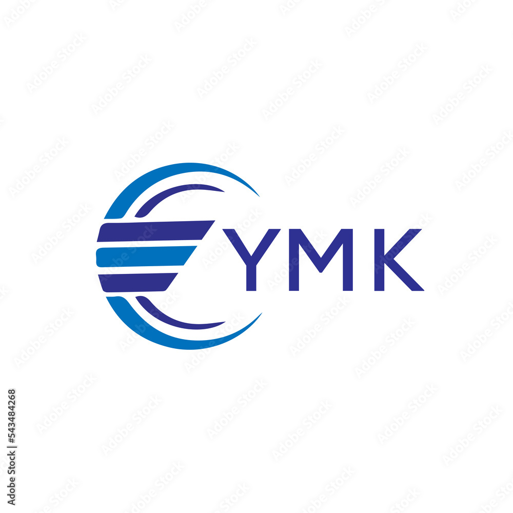 YMK letter logo. YMK blue image on white background. YMK vector logo ...