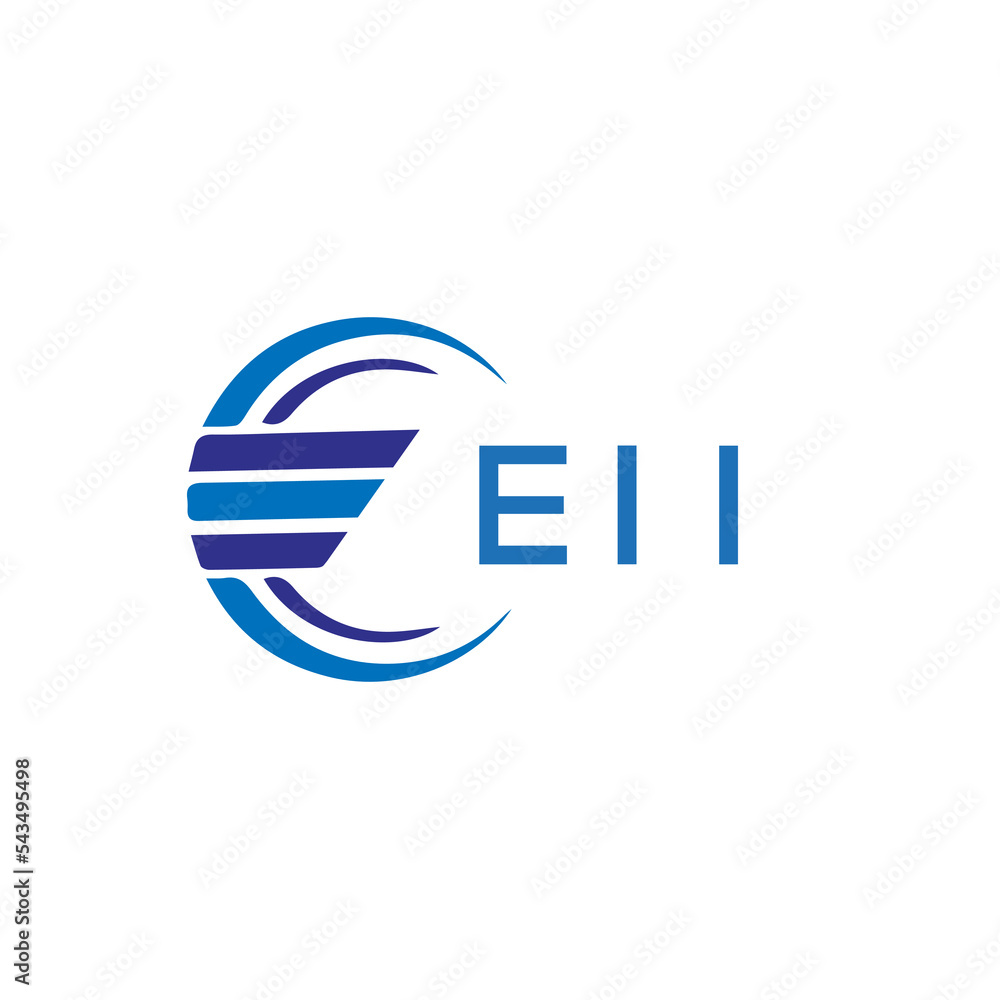 EII letter logo. EII blue image on white background. EII vector logo ...