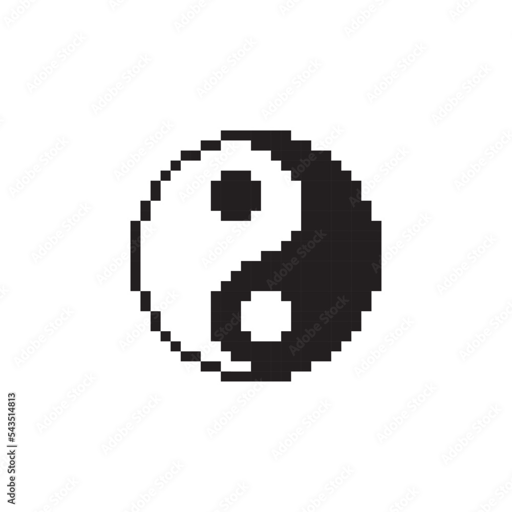 yin yang illustration , pixel art symbol Stock Vector | Adobe Stock