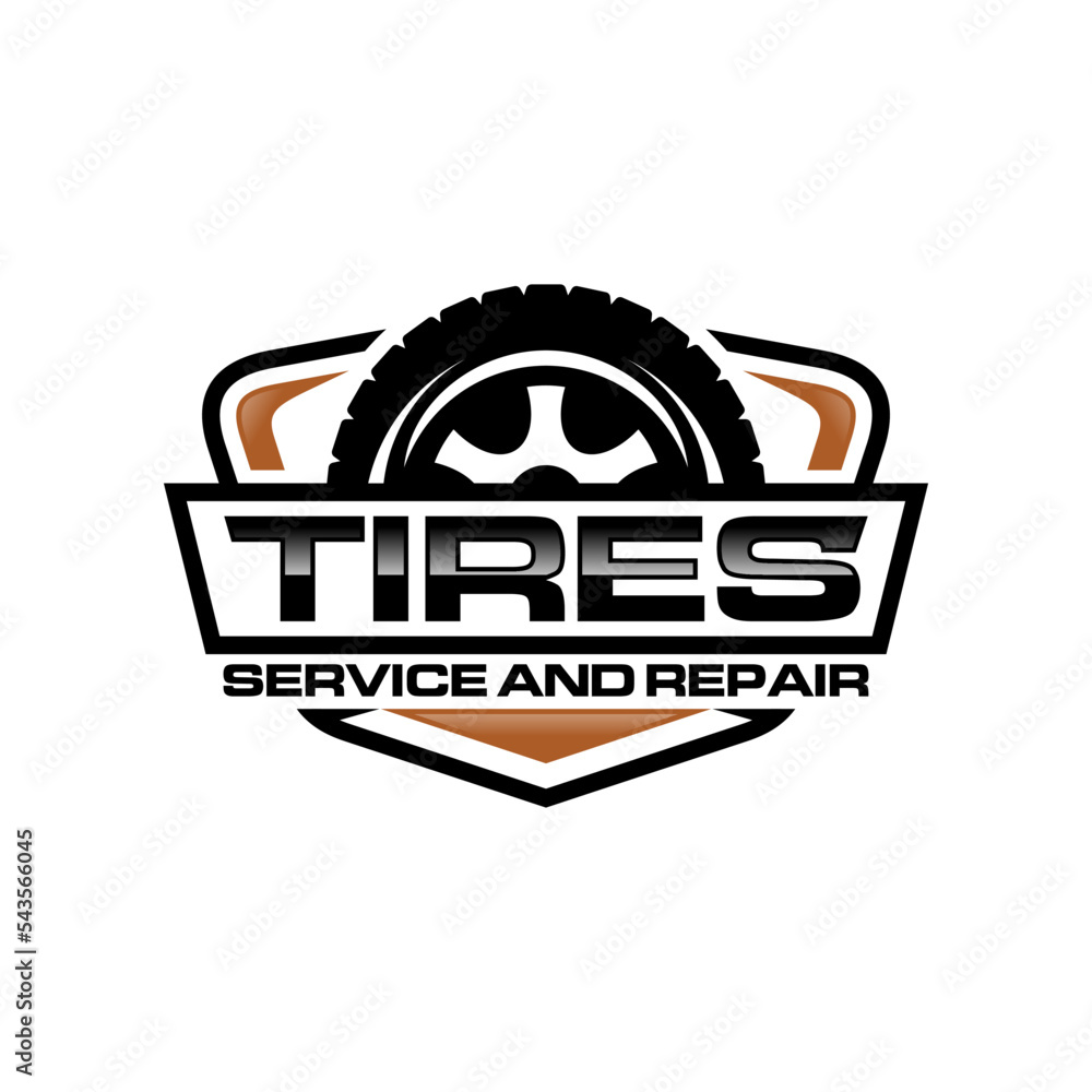 Tires logo design template, silhouette wheel vector illustration. Stock ...