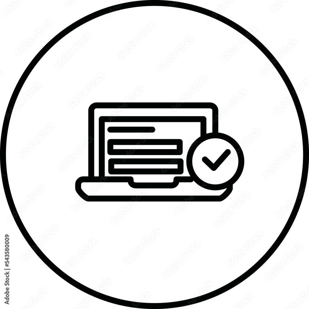 Laptop form check sent, online form submission, request laptop computer ...