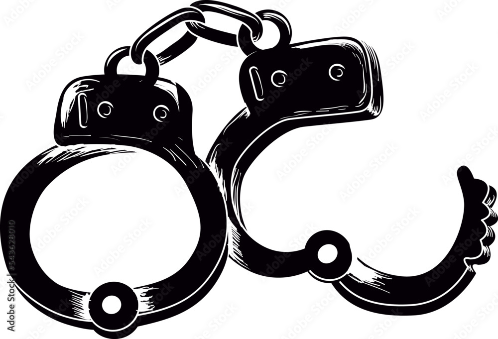Hand Cuffs Stencil Illustration Stock Vector | Adobe Stock