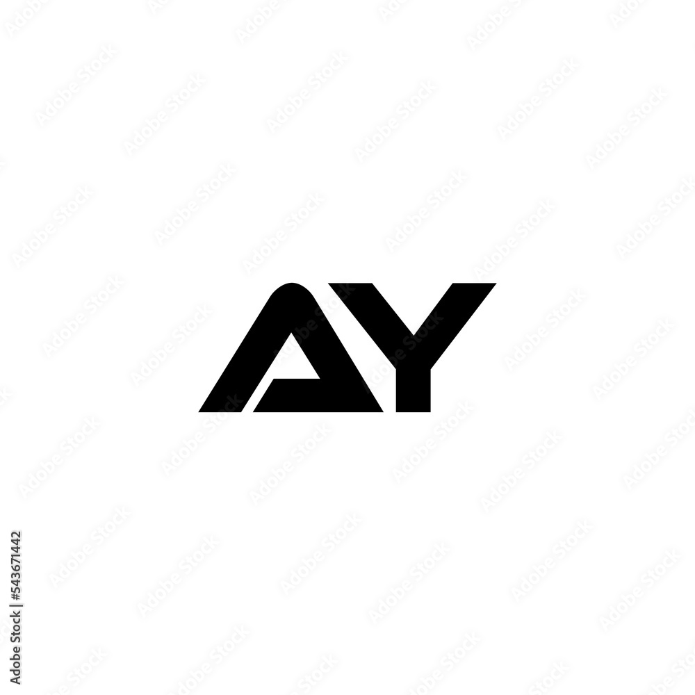 AY letter logo design with white background in illustrator, vector logo ...