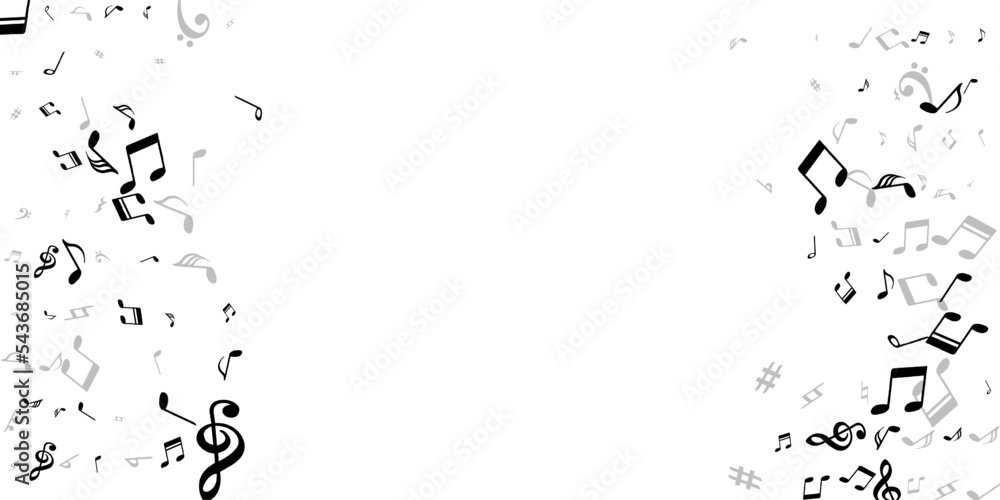 Music notes flying vector wallpaper. Song Stock Vector | Adobe Stock