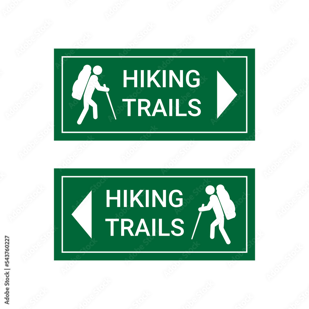 vector illustration of hiking trail signs. Stock Vector | Adobe Stock