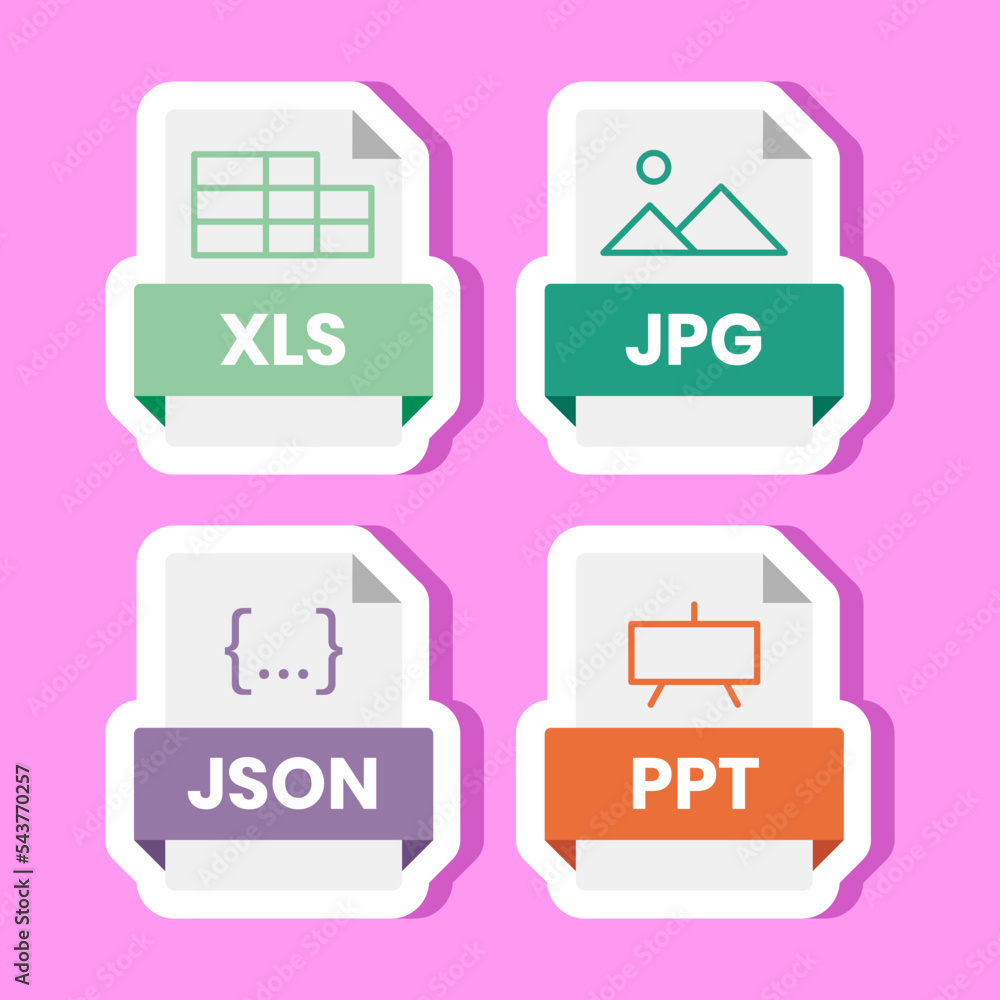 Document file format folder pdf doc xls jpg zip txt png json ppt csv ...