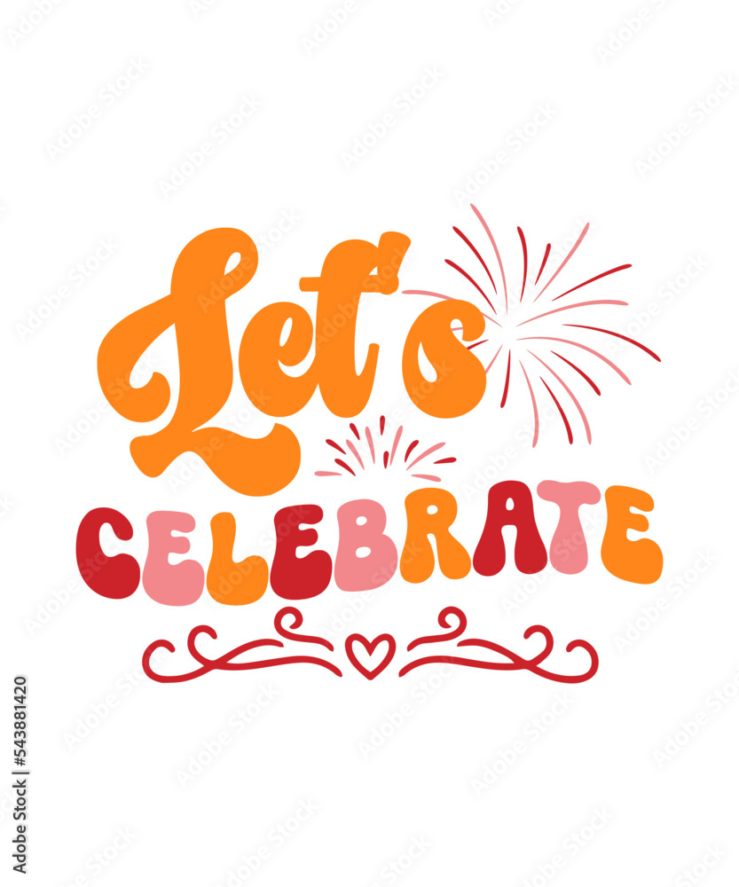 Retro Happy New Year SVG , Cut files for Cricut , Silhouette , Vector ...