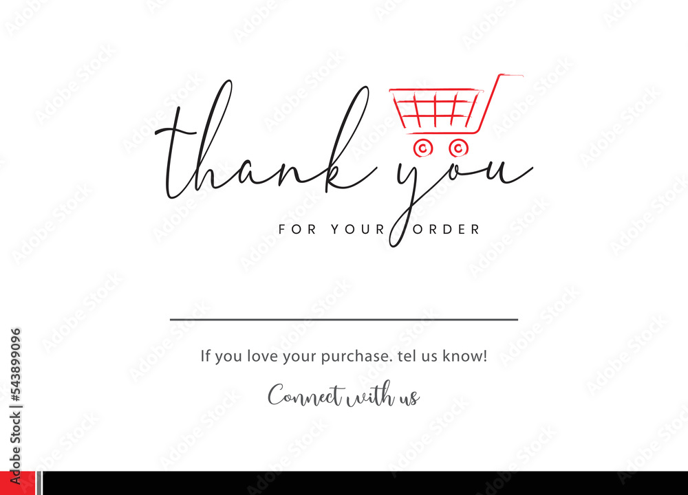 Thank You Card. Thank you for your order card design template. Simple ...