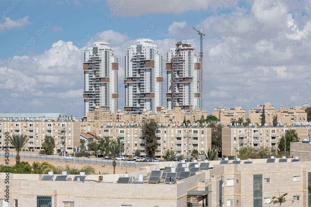 Fotografie Typical architecture in Israel. Contrast in four generations ...