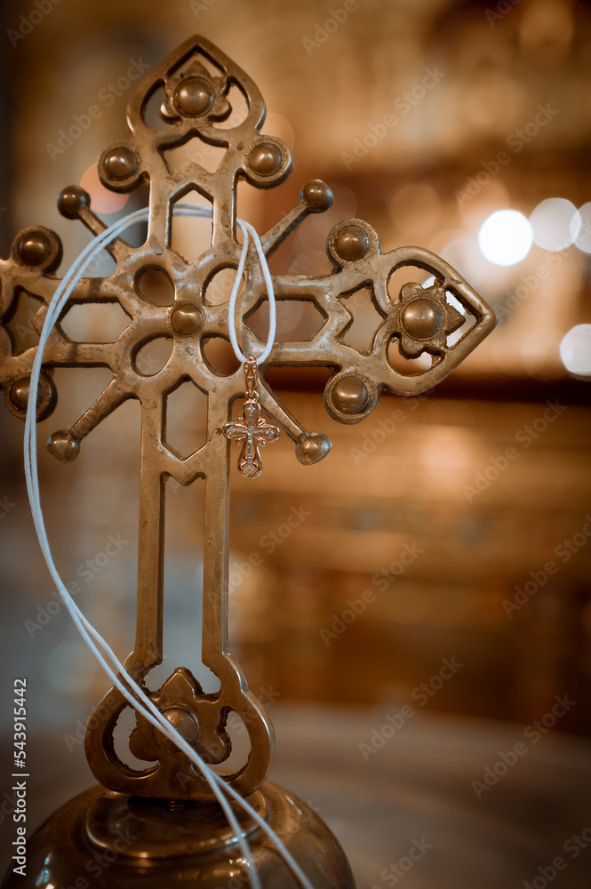 underwear cross, baptismal cross, pectoral cross for christening on altar Orthodox baptism of ...