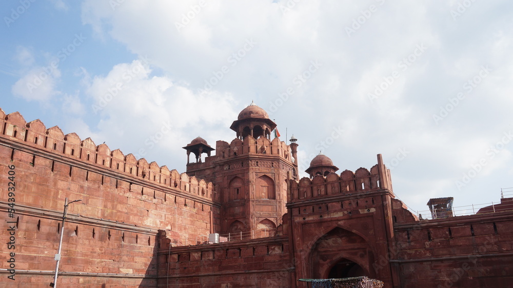 Red Fort with moody skies at sunset Delhi UNESCO World Heritage Site ...